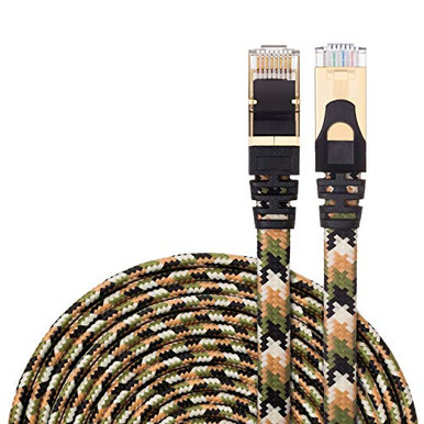 Cat 7 Ethernet Cable 12 Feet,Ruaeoda RJ45 Connectors Slim Long Braided ...