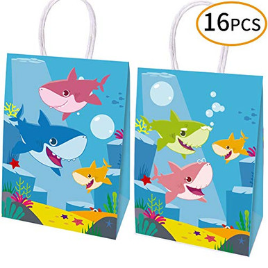 HYOUNINGF 16 Packs Happy Shark Family Party Bags,Treat,Candy and Goodie ...