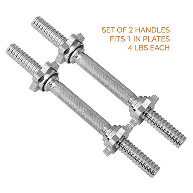 Day 1 Fitness Threaded Dumbbell Handles, Set of 2, with Star Collars ...