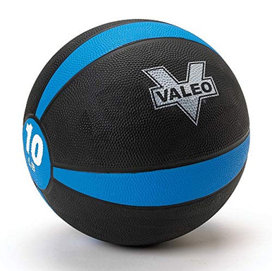 Valeo 10 lb Medicine Ball With Sturdy Rubber Construction And Textured ...
