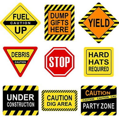 Blulu Construction Themed Party Decorations, 10-11.8 Inch Laminated ...