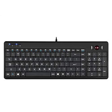 Perixx Periboard-320 Wired LED Backlit Trackball Keyboard with 2 Hubs ...