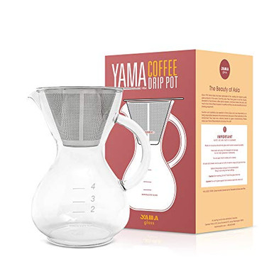 Yama Glass YAMCD4 4 Cup Pour Over Hand Blown Glass Coffee Maker, 20oz ...