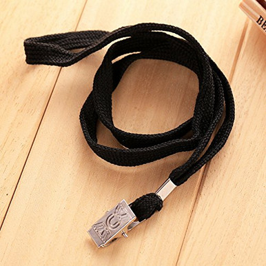 100pcs Black Blank Flat Nylon Neck Lanyards/Straps / Strings with ...