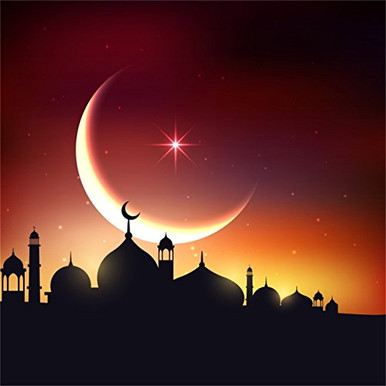 CSFOTO 8x8ft Background for Mosque Night Silhouette Photography ...