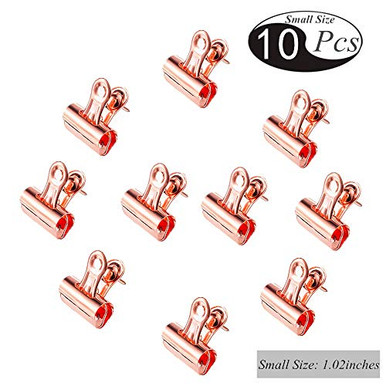 Rose Gold Push Pins Clips (10 Pcs), Decorative Paper Metal Clips with ...