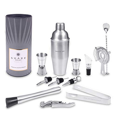 Shake Em Out Premium Cocktail Shaker Set Stainless Steel Complete ...