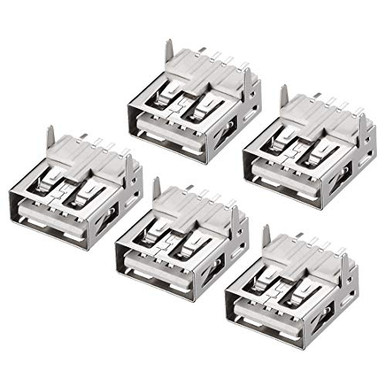 uxcell PCB USB Connector A Type Female 90 Degree Front Insert SMT Flat ...