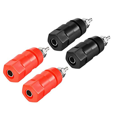 uxcell 2 Pairs Binding Post Terminal, M4 Thread Power Amplifier Speaker ...