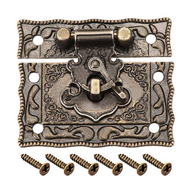 uxcell Wood Case Chest Box Rectangle Clasp Closure Hasp Latches Bronze ...
