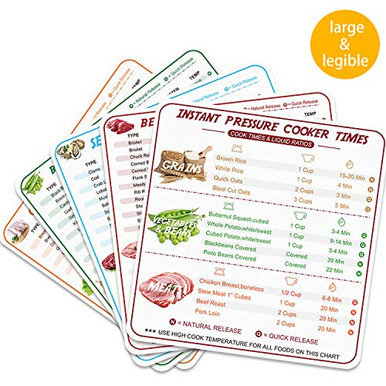 Quick Reference Guide - 5 Pcs Pressure Cooker Cheat Sheet Magnets ...