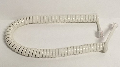 The VoIP Lounge 9 Foot Off White Handset Receiver Curly Coil Phone Cord ...