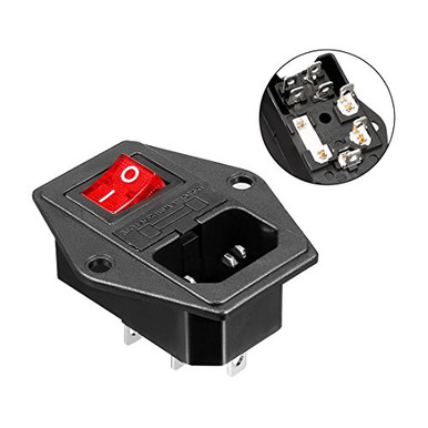 uxcell IEC320 C14 Inlet Module Plug Connector Fuse Switch Male Power ...