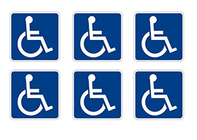 Disabled Wheelchair Symbol ADA Compliant Handicap Access Sign Pack of 6 ...