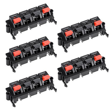 uxcell 5pcs 4 Way Jack Socket Spring Push Release Connector Speaker ...