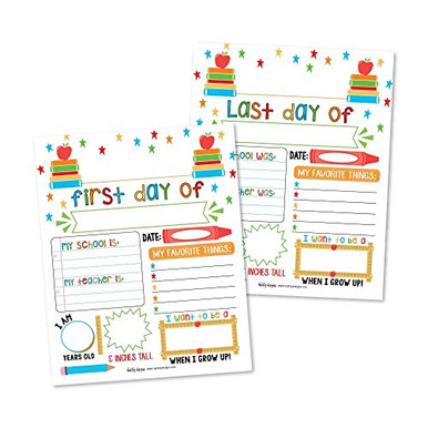 10 White First and Last Day of School Interview Signs, Back to School ...