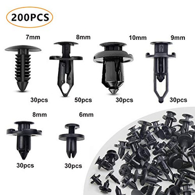 EZYKOO Universal Plastic Fender Clips,200 Pcs Push Bumper Fastener ...