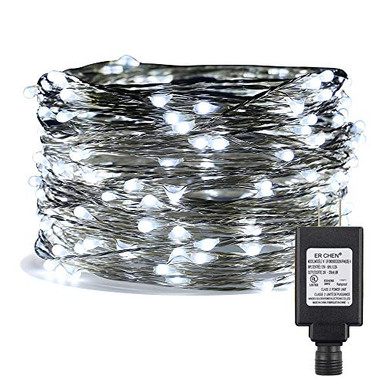 ER CHEN Fairy Lights Plug in, 33ft/10m Silver Coated Copper Wire 100 ...