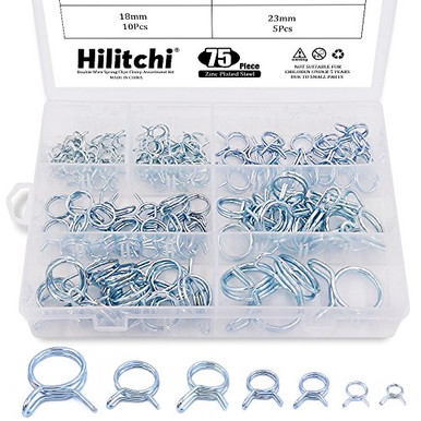Hilitchi 75-Pcs Double Wire Fuel Line Silicone Hose Tube Spring Clips ...