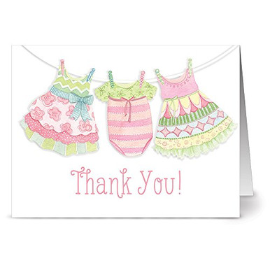 Thank You Clothesline Pink - 36 Note Cards - Blank Cards - Hot Pink ...
