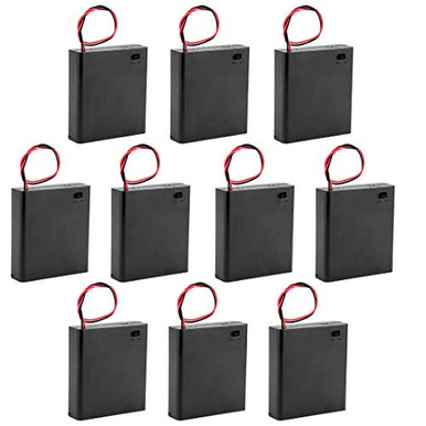 uxcell 10 Pcs 6V Battery Case Storage Box 4 x 1.5V AA Batteries Wired ...