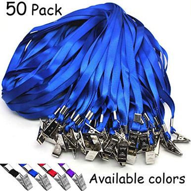 Blue Lanyards,Beebel 50pcs 32 Inch Lanyard for ID Name Tag Badge ...