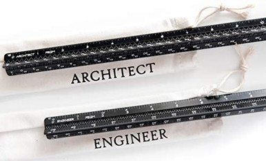 Architectural Scale Ruler and Engineer Scale Ruler Set - Two Black ...