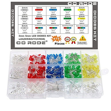CO RODE 3mm 5mm LED Diode Lights Kit with Single, Multicolor LED (RGB ...