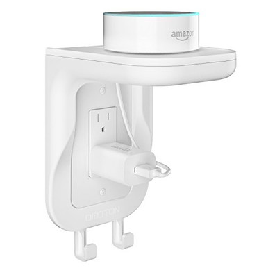 OMOTON Wall Mount Outlet Shelf Charging Shelf with [Built-In Cable ...