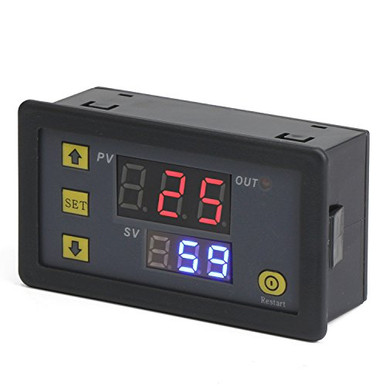 DROK DC 12V Digital Timer Relay Board, Automotive 1500W Relay Module with Dual Time Display ...