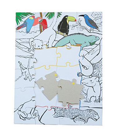 Keeping Busy Life in a Rainforest 24 Piece Adult Coloring Jigsaw Puzzle ...