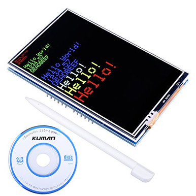 Kuman Arduino UNO R3 3.5 inch TFT Touch Screen with SD Card Socket w/Tutorials in CD for Arduino ...