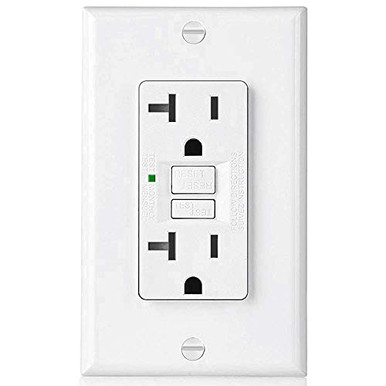 GFCI Outlet by BESTTEN, Slim GFI Receptacle with LED Indicator, 20-Amp ...