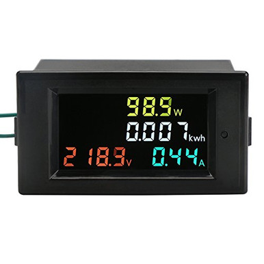 AC Power Meter, DROK AC 80-300V 100A Voltage Current Color LCD Display Panel, Digital Voltmeter ...