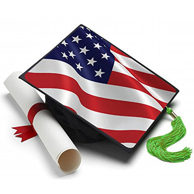 Tassel Toppers American Flag Grad Cap Decorated Grad Caps ...