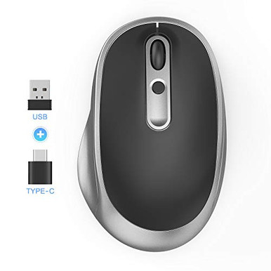 Type C Wireless Mouse - 2.4G Cordless Mice with USB A and USB C ...