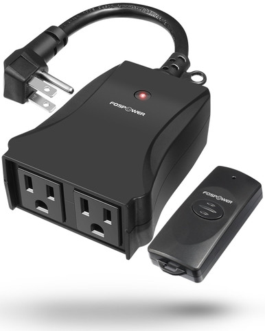 Wireless Remote Control Outlet, FosPower [2 Outlets | 80FT Range] Heavy ...