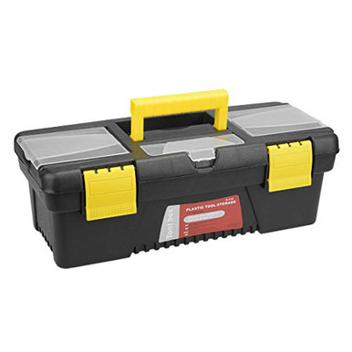 uxcell 12-inch Tool Box, Plastic Tool Box with Tray and Organizers ...