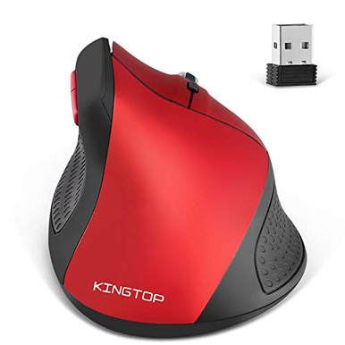 KINGTOP Wired & Wireless Ergonomic Vertical Mouse, Rechargeable Gaming ...
