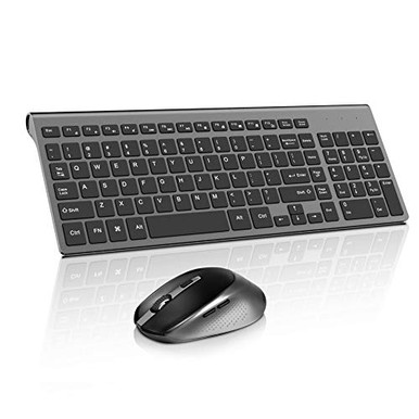 Wireless Keyboard Mouse, Compact Full Size Less Noisy Keyboard and ...