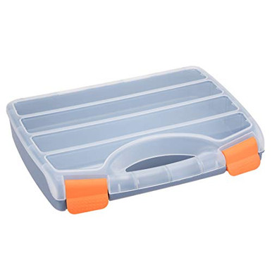 uxcell 12-inch Tool Box, Plastic Tool Box with Tray and Organizers ...