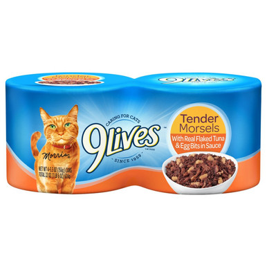 9Lives Tender Morsels With Real Flaked Tuna & Egg Bits In Sauce Wet Cat ...