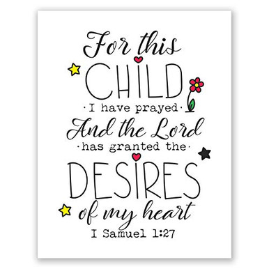 8x10 For This Child I Have Prayed Poster // 1 Samuel 1 27 // Baby Boy ...