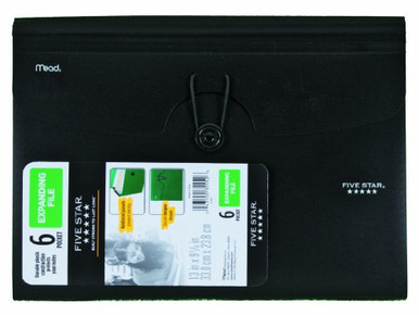 Five Star 6-Pocket Expanding File, Plastic Expandable File Folder ...