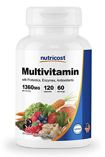 Nutricost Multivitamin 120 Veggie Capsules - With Probiotics, Enzymes ...