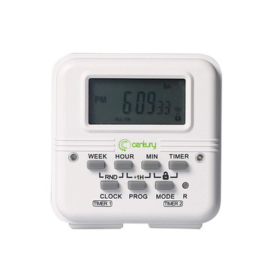 Century 7 Day Heavy Duty Digital Programmable Dual Outlet Timer - 2 ...