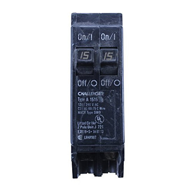 Eaton Challenger A1515 Type A Duplex Twin 2 Pole 15A 120/240V Circuit ...