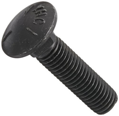 Steel Carriage Bolt, Grade 5, Plain Finish, Square Neck, Round Head ...