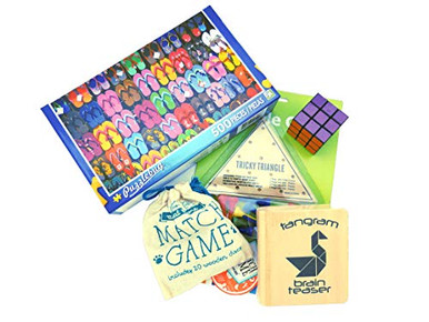 Set of 5 Classic Games - Tricky Triangle Tangram Magic Cube Jigsaw ...