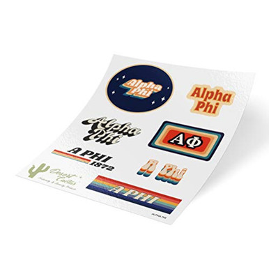 Alpha Phi 70's Themed Sticker Sheet Decal Laptop Water Bottle Car (Full ...